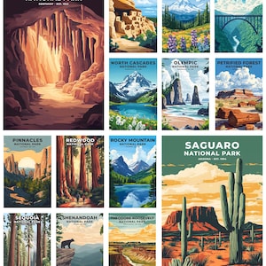 US National Park Travel Posters All Set of 63 Digital Download Wall Art ...