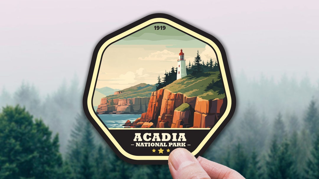 Acadia National Park Sticker, Acadia Sticker Decal, Maine State ...