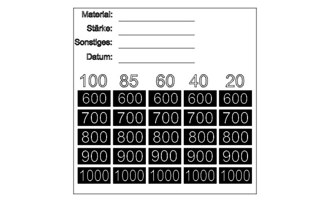 Laser Cut and Fill Test File 2 Files 1 Preis Svg DXF File - Etsy