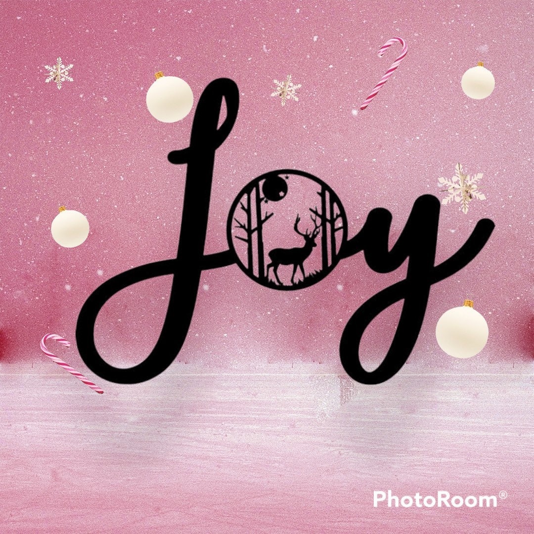 Joy Deer Moon SVG DXF PNG Laser Ready File Winter Christmas Peace ...