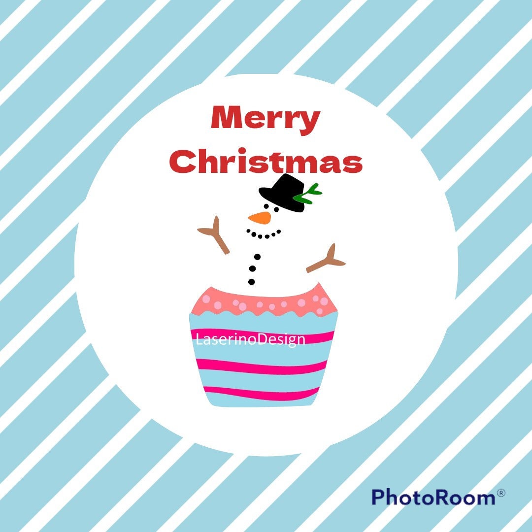 Snowman Cupcake BMP SVG DXF Png Stand or Application for - Etsy