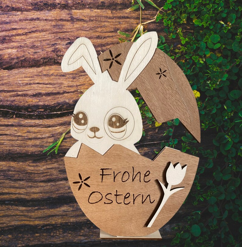 Hase aus dem Ei deko glowforge Laser cut DXF PNG SVG Datei | Etsy