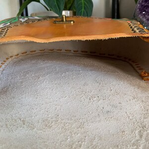 Large Leather Hand-tooled Embossed Mexican Peace Lily Floral Purse ...