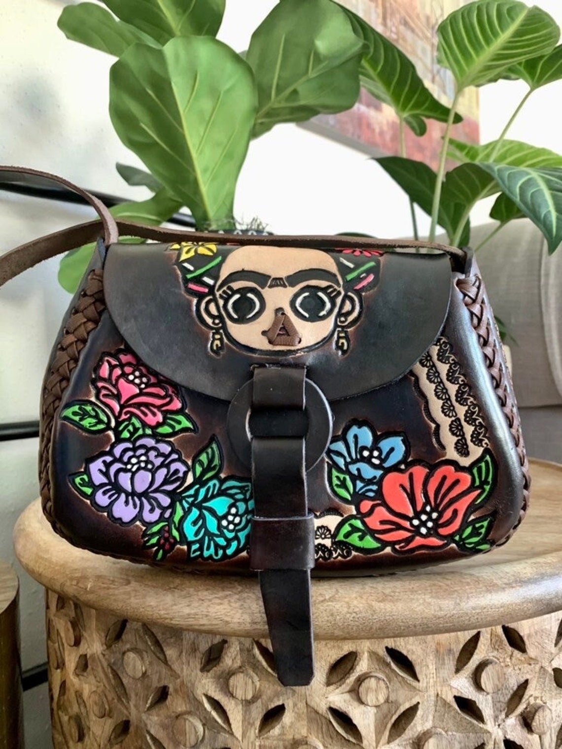Leather Hand-tooled Embossed Mexican Floral Freida Purse / - Etsy