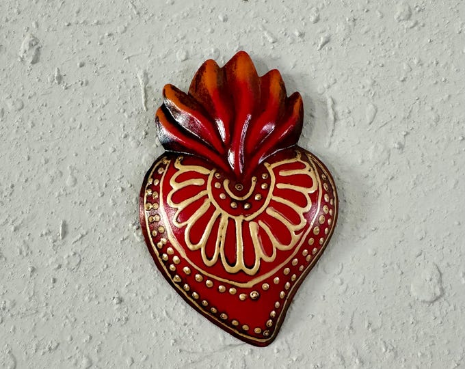 Small Sacred Heart Wall Art, Milagros, Mexican Art, Artesania Mexicana ...