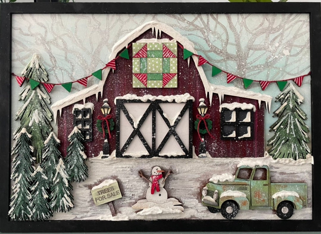 Winter Barn Scene Picture Svg Digital File That Has All the Winter ...