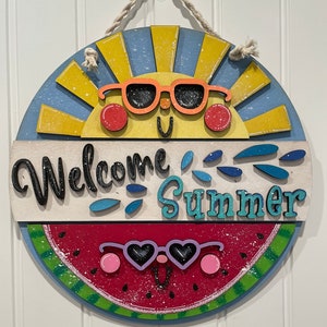 Welcome Summer Door Decor SVG, Summer Sign Cut File (digital Download ...