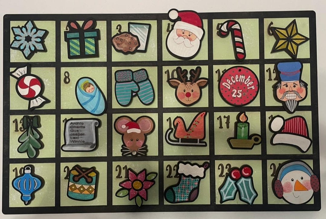 Christmas Advent Calendar SVG File, Laser Cut Design (digital Download ...