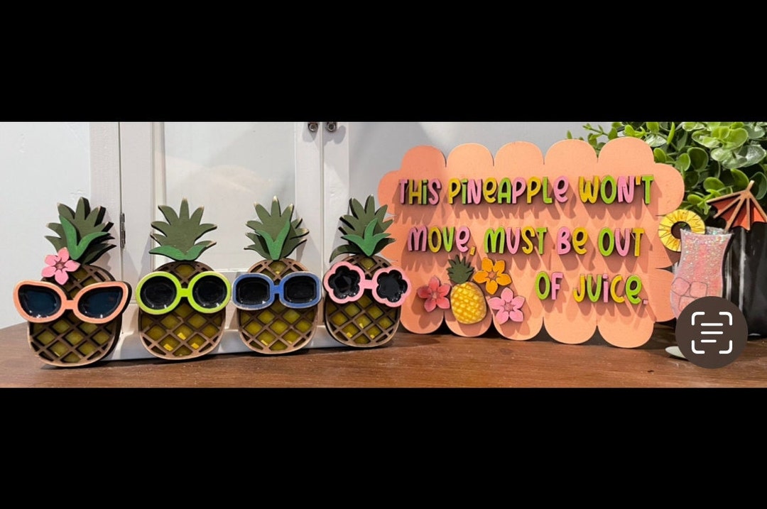 Pineapple Friends SVG Glowforge File: Cute Pineapples With Glasses ...