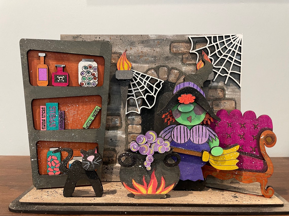 Halloween Witch Corner Scene SVG (digital Download) - Etsy