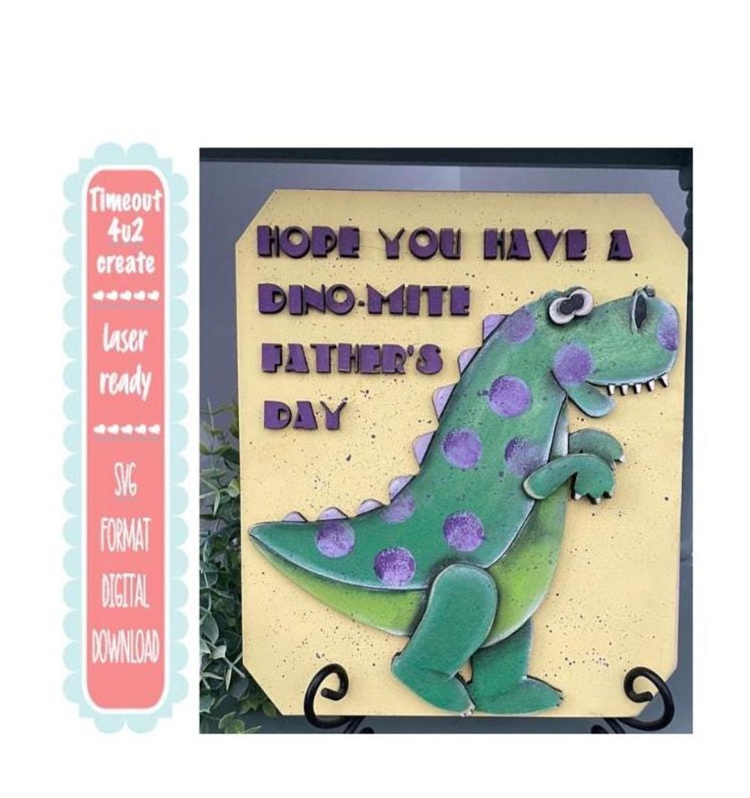 Dino-mite Father's Day Card SVG, Glowforge File (digital Download) - Etsy