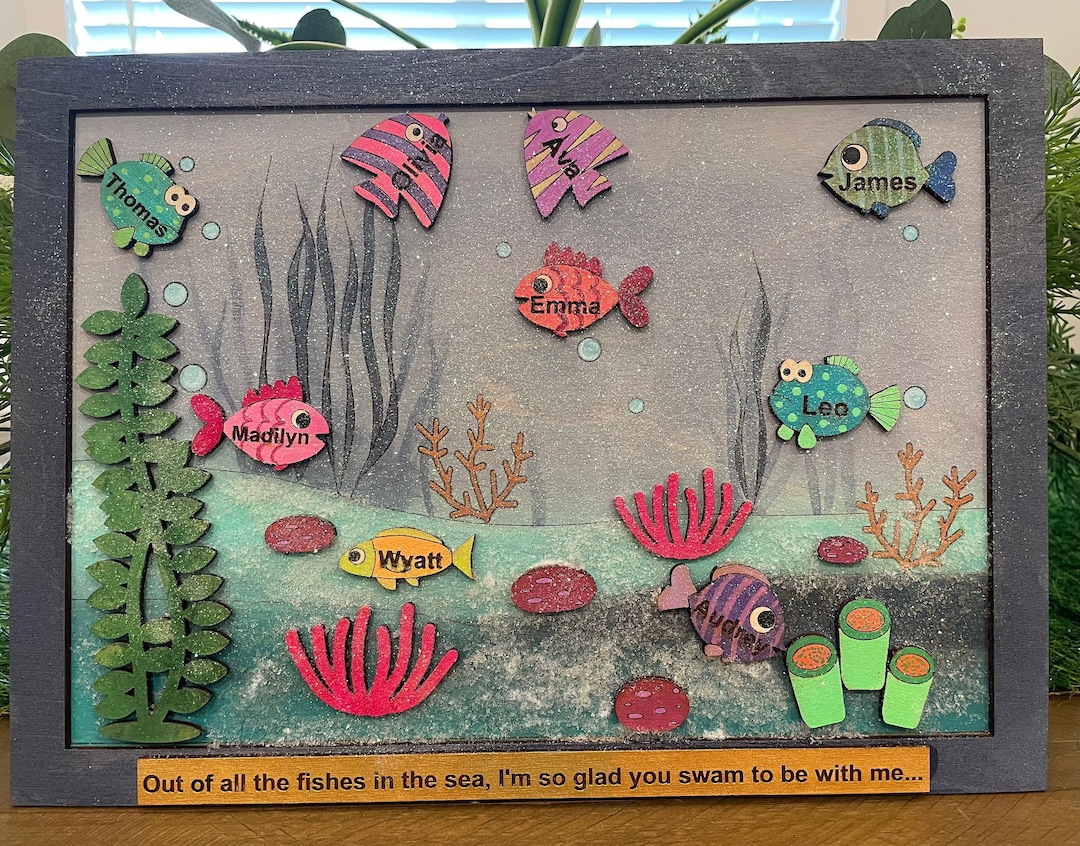 Fishes in the Sea Picture Svg Digital Download File Size 9 1/2 X 13 ...