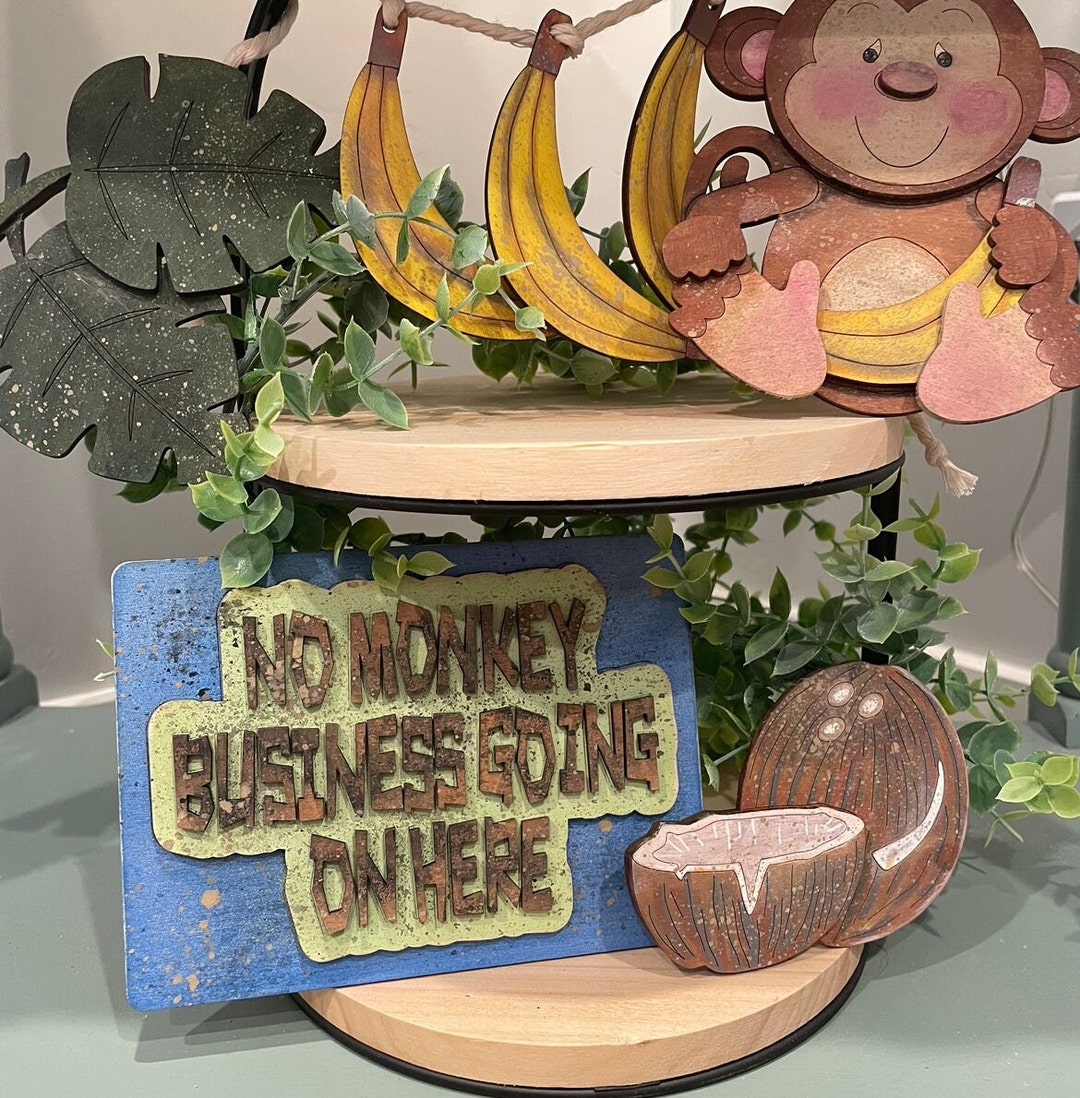 No Monkey Business Tiered Tray Svg Digital Download File What a Cute ...