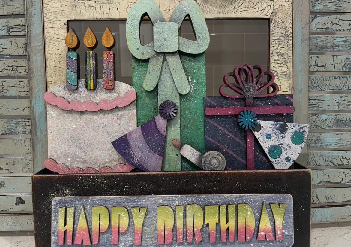Birthday Window Decor Set SVG, Garland and Planter Box Design (digital ...