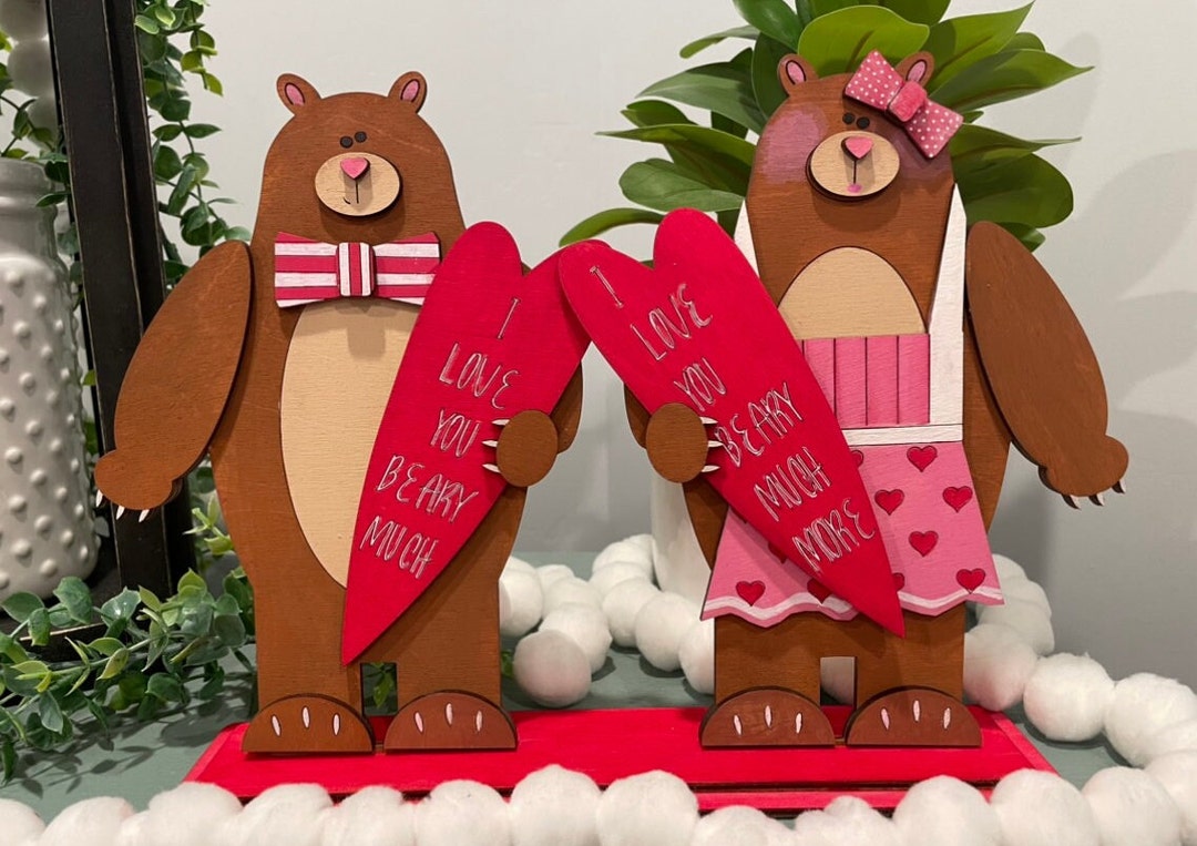 Valentine Love Bears Svg Download File/valentine Scene With Two Bears ...