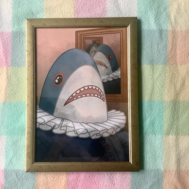 Blahaj Portrait Blahaj Art Cottagecore Decor Shark Art Art - Etsy Australia