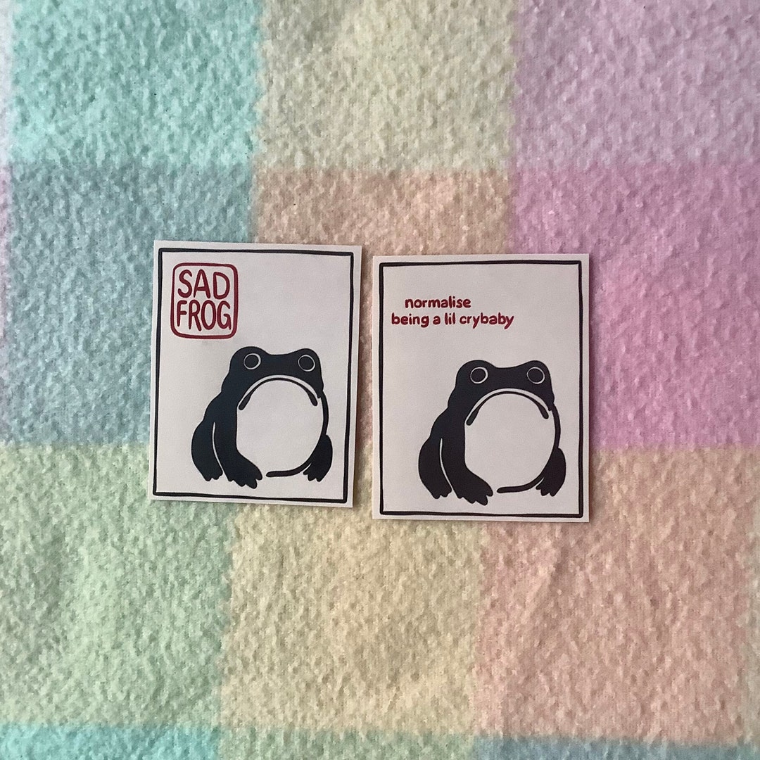 Sad Frog Stickers Frog Sticker Pack Frog Gifts - Etsy