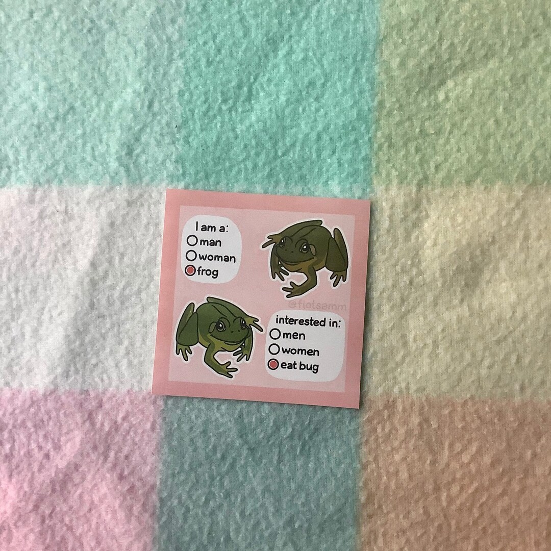 I Am a Frog, I Want to Eat Bug Sticker, Frog Sticker, Cottagecore ...