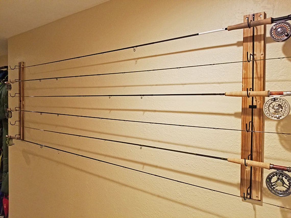 Fishing Rod Wall Mounted Display Rack - Etsy