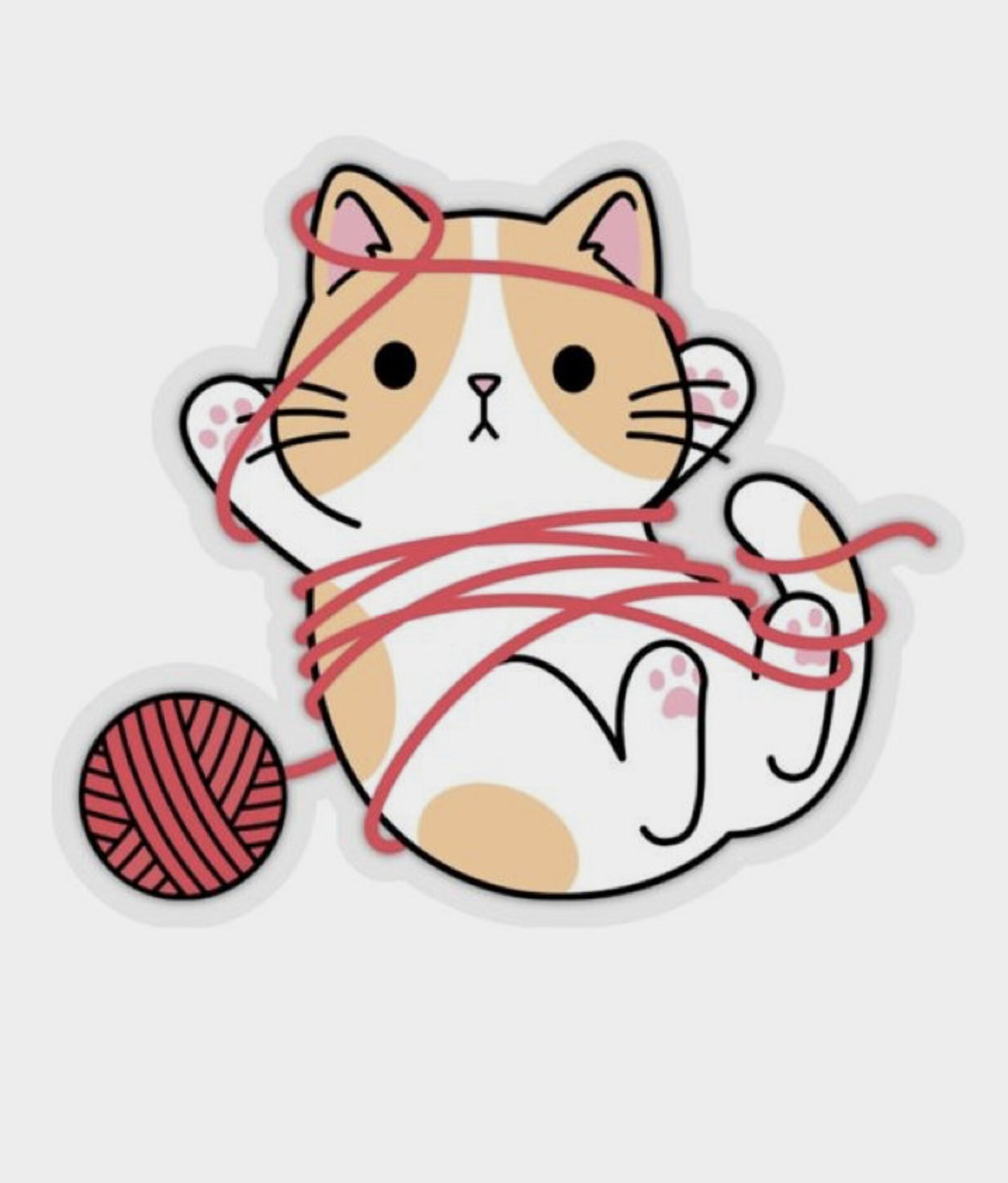 Cat Plays With Yarn - Etsy