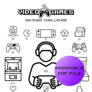 Video Game Savings Challenge Kids Coloring Savings Challenge Fun ...