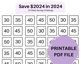A6 Save 2024 in 2024 Mini Savings Challenge Tracker Emergency Funds ...