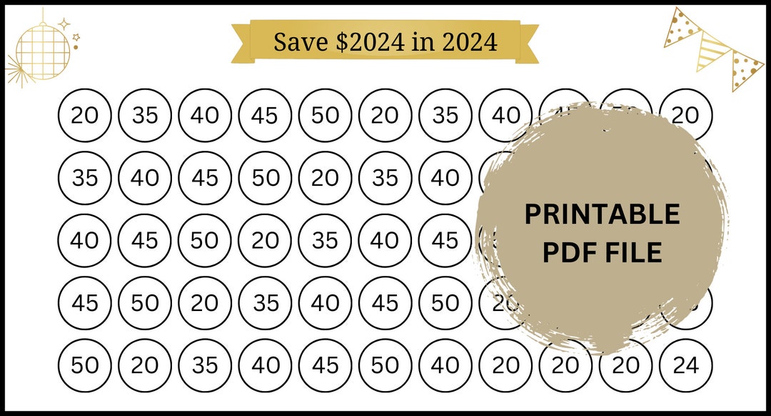 A6 - Save 2024 in 2024 | Mini Savings Challenge Tracker | Emergency ...