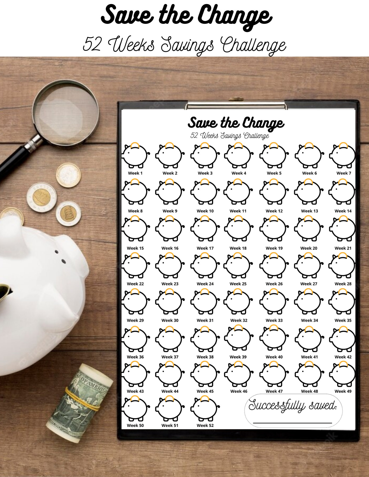Save the Change | 52 Week Savings Challenge Tracker | Emergency Funds ...