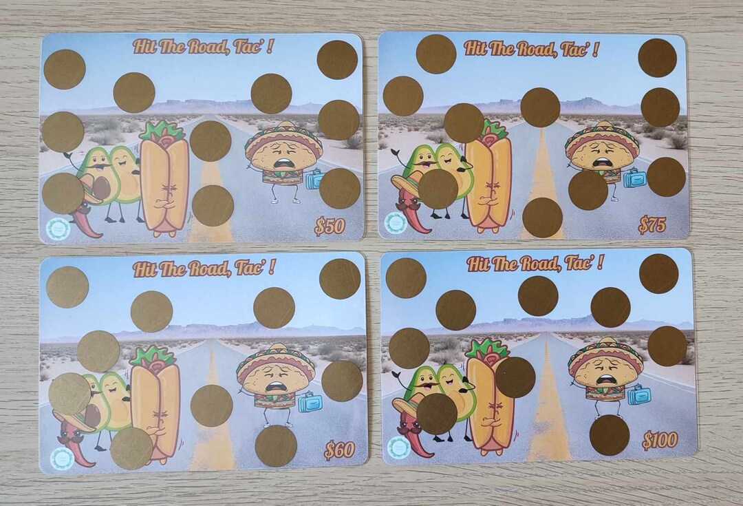 Hit the Road Tac' Scratch off | Taco Savings Challenge| Physical - Etsy