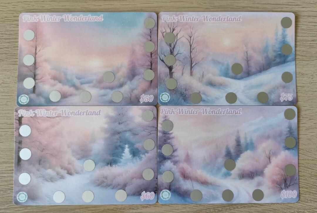 Pink Winter Wonderland Scratch off | Christmas | Physical Savings ...