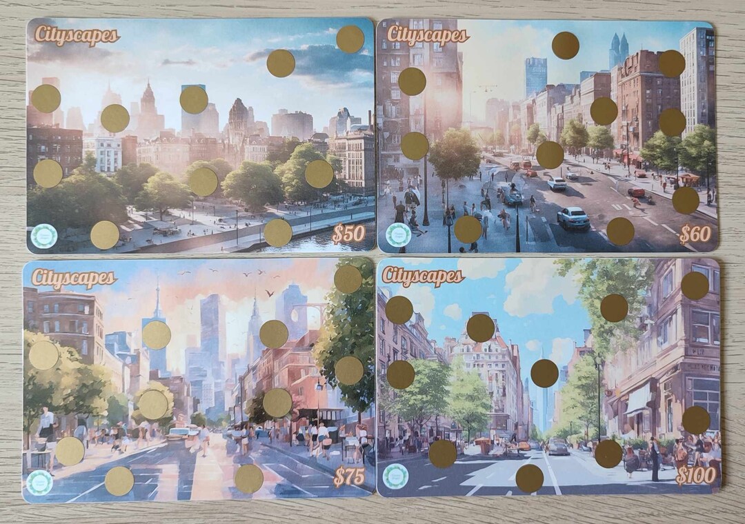 Cityscapes Scratch off | Travel | Summer Savings Challenge - Etsy