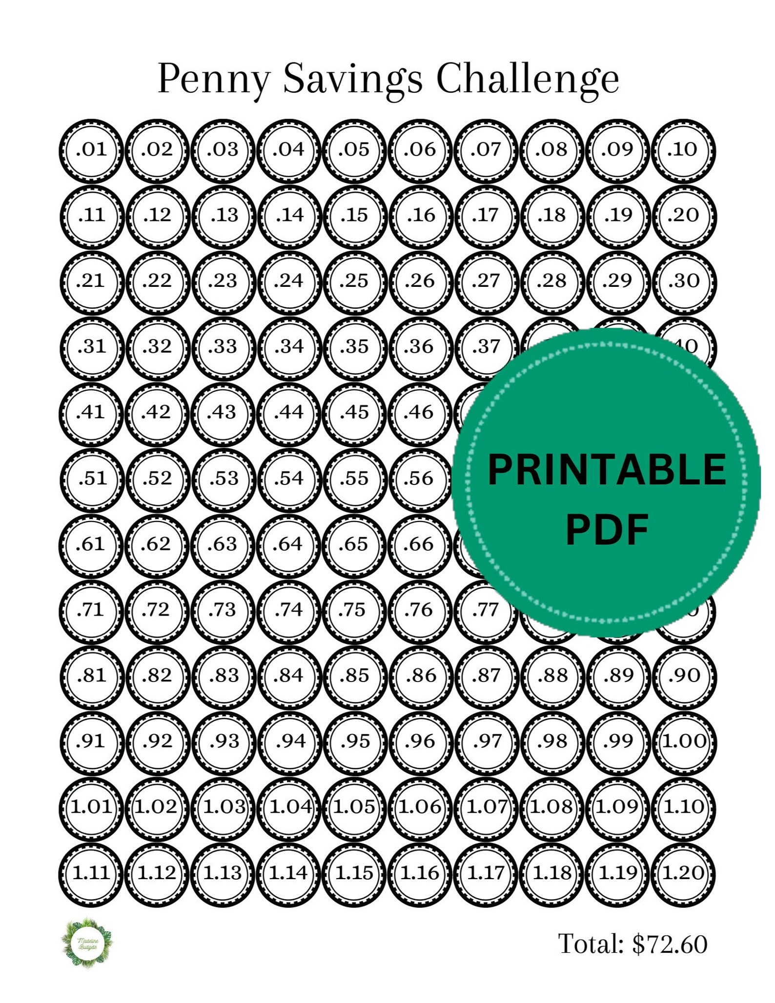 Penny Savings Challenge Coin Tracker Save the Change - Etsy