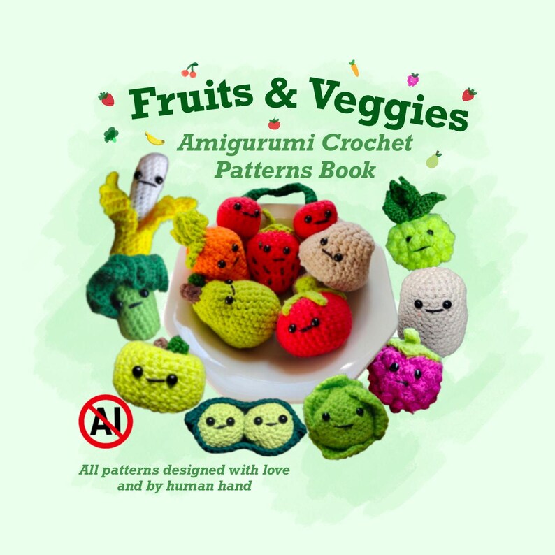 14 Amigurumi Fruits and Veggies Pattern Book - Etsy