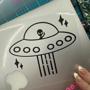 Peace Out Alien UFO Cute Decal Sticker Permanant Vinyl Car Laptop - Etsy