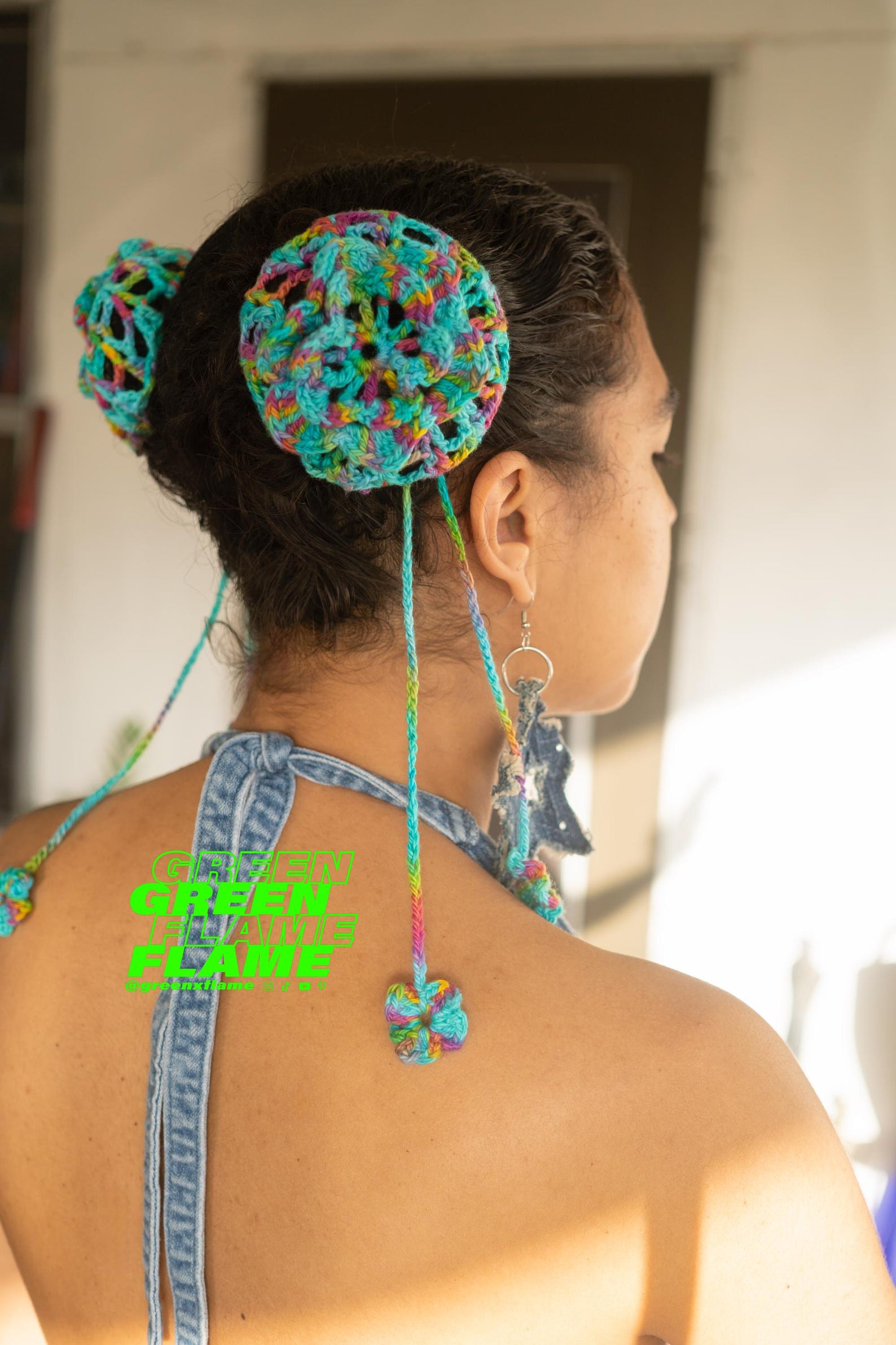 Space Buns - Hair Bun Cover, Handmade Crochet Bun Cover, Festival Buns ...