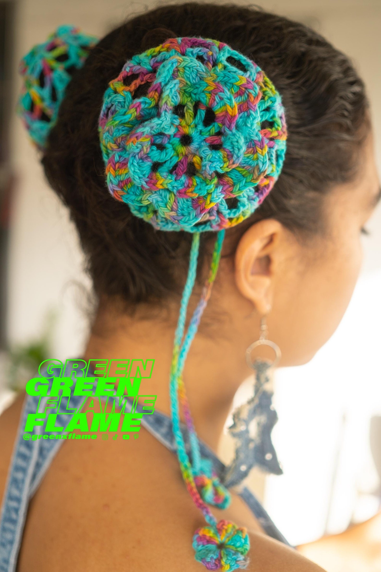 Space Buns - Hair Bun Cover, Handmade Crochet Bun Cover, Festival Buns ...