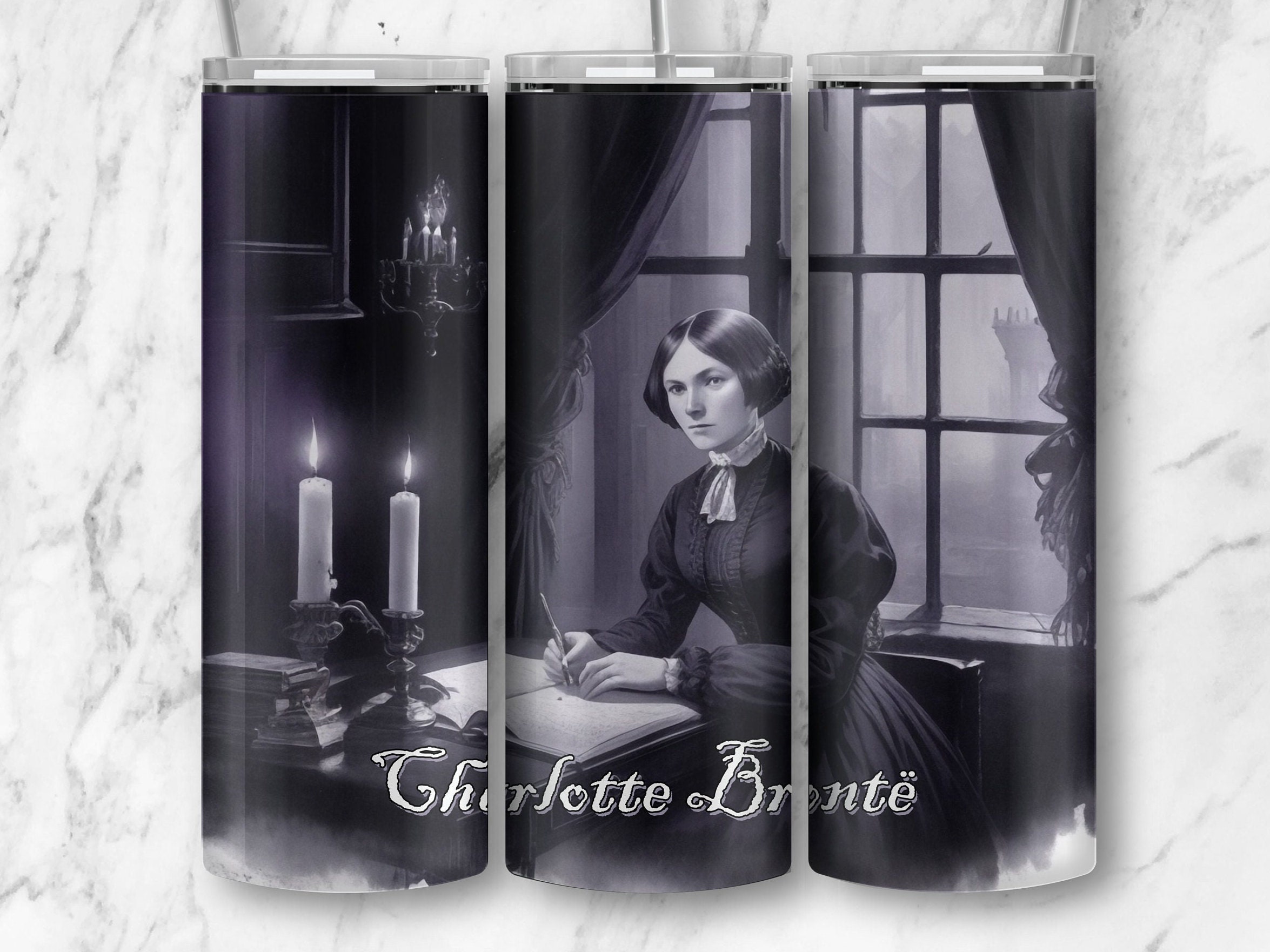 Charlotte Bronte Tumbler Wrap PNG, Classic Literature, Gothic Poetry ...