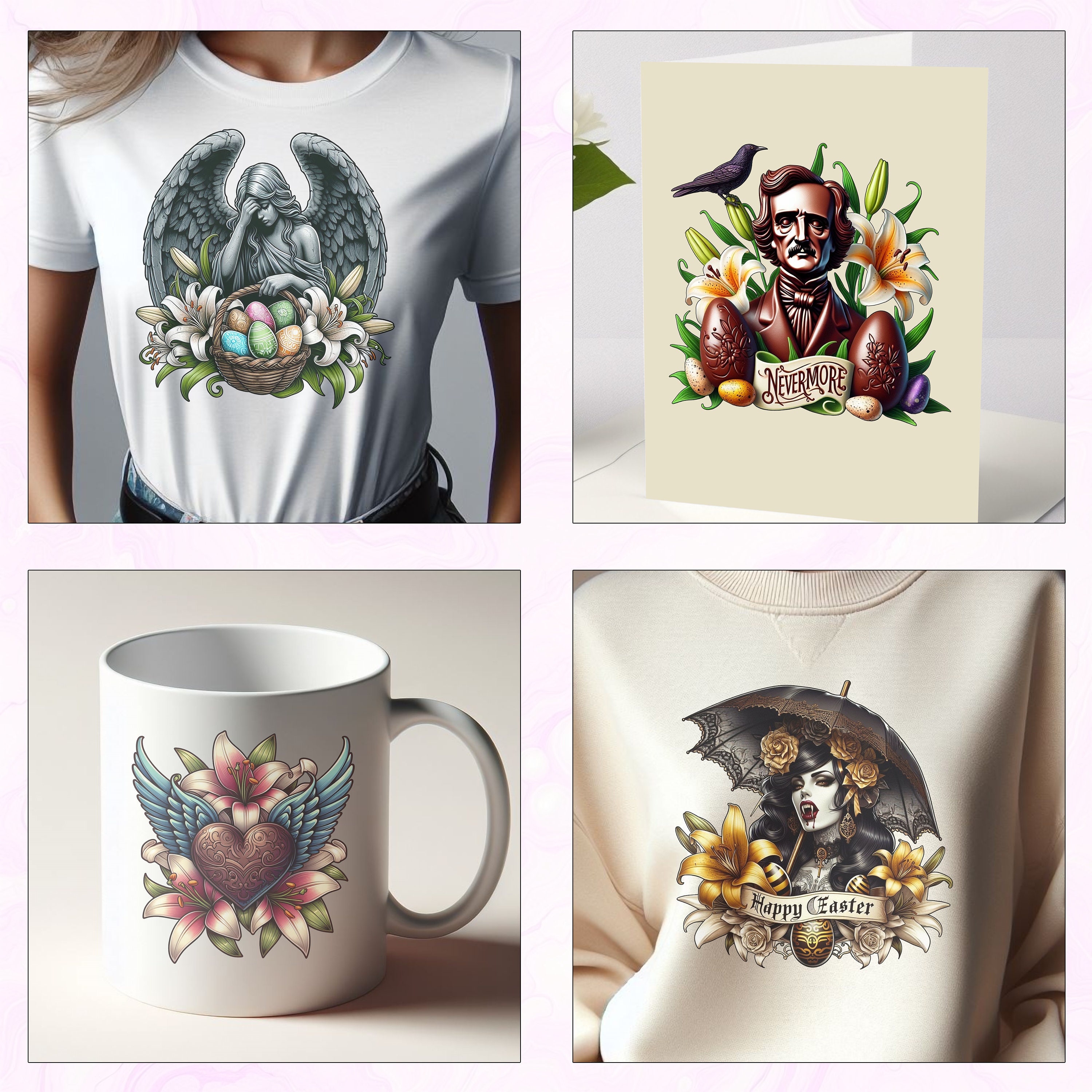 Gothic Easter Digital Clipart Bundle, Commercial Use, Cute Spooky ...