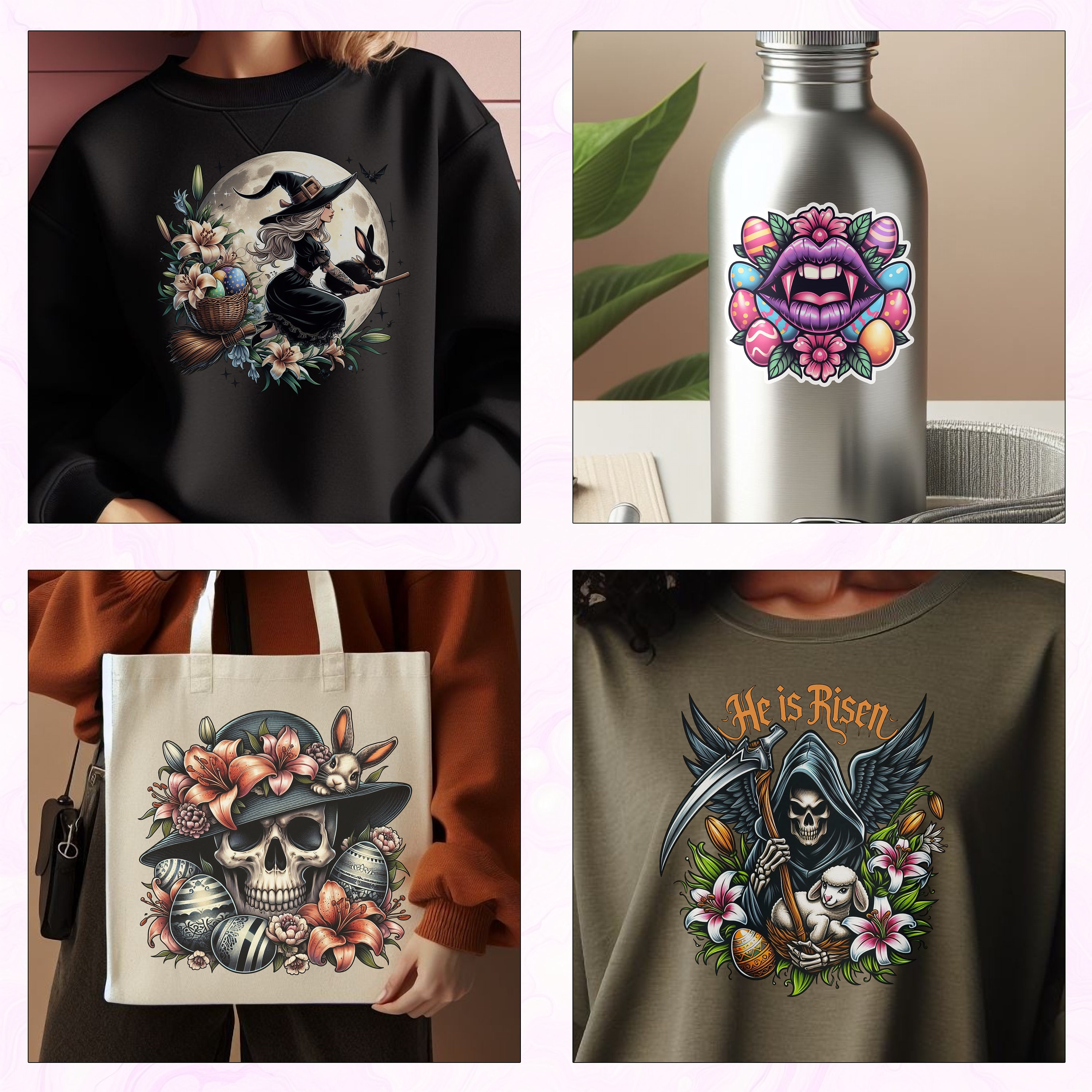 Gothic Easter Digital Clipart Bundle, Commercial Use, Cute Spooky ...