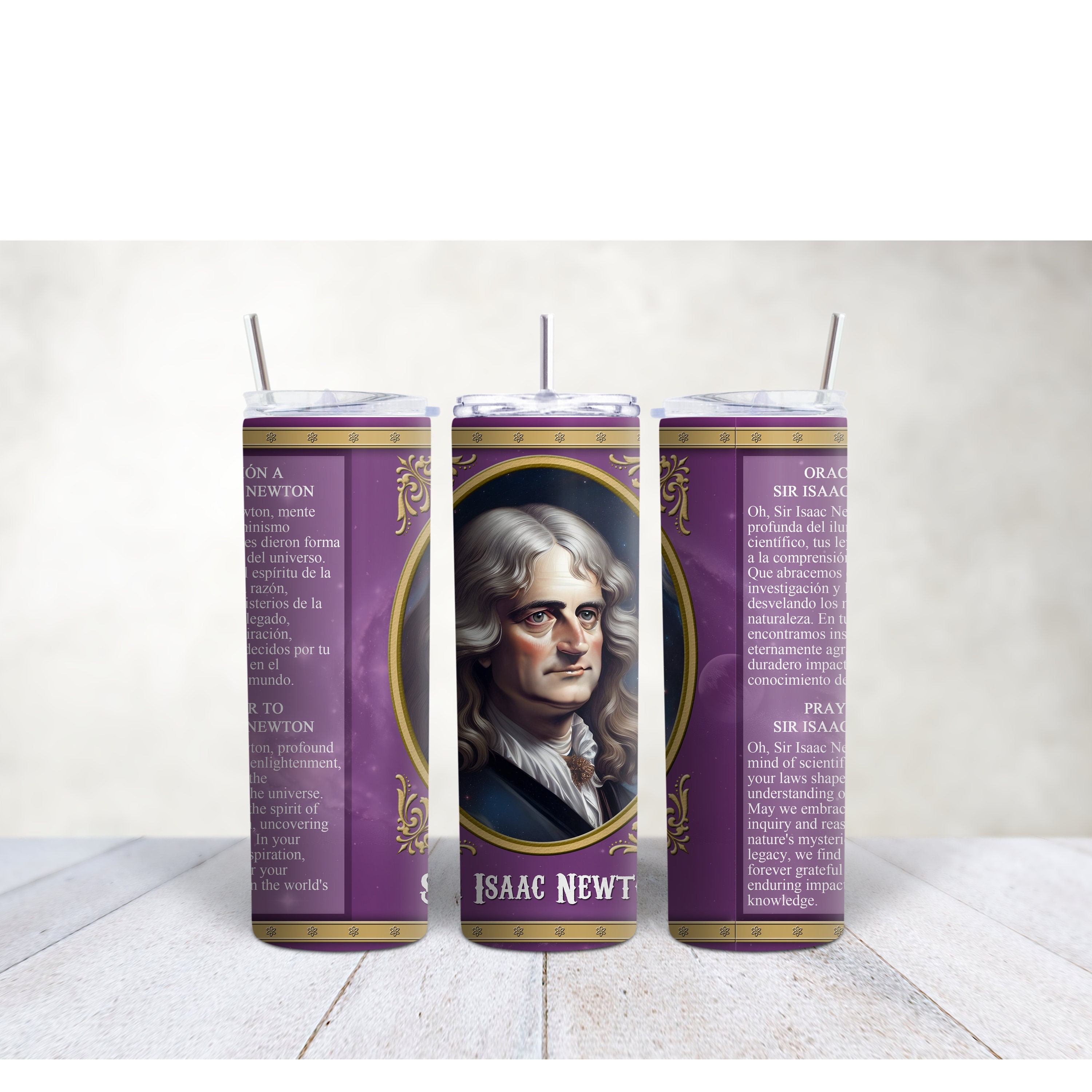 Isaac Newton Tumbler Wrap PNG, Great Scientists, Prayer Candle Style ...