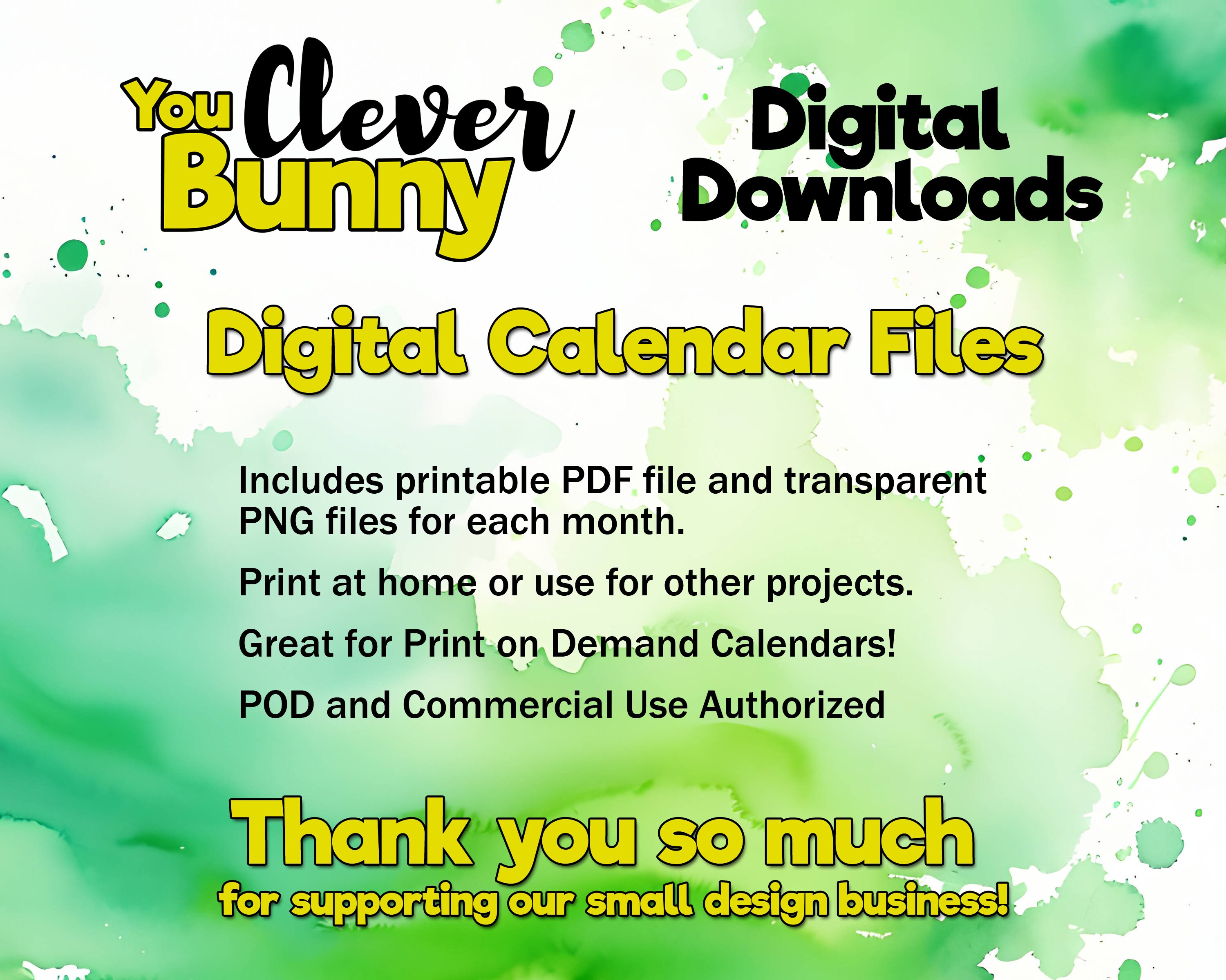 2024 Calendar, Digital Download PNG, Printable PDF, Minimal Landscape ...