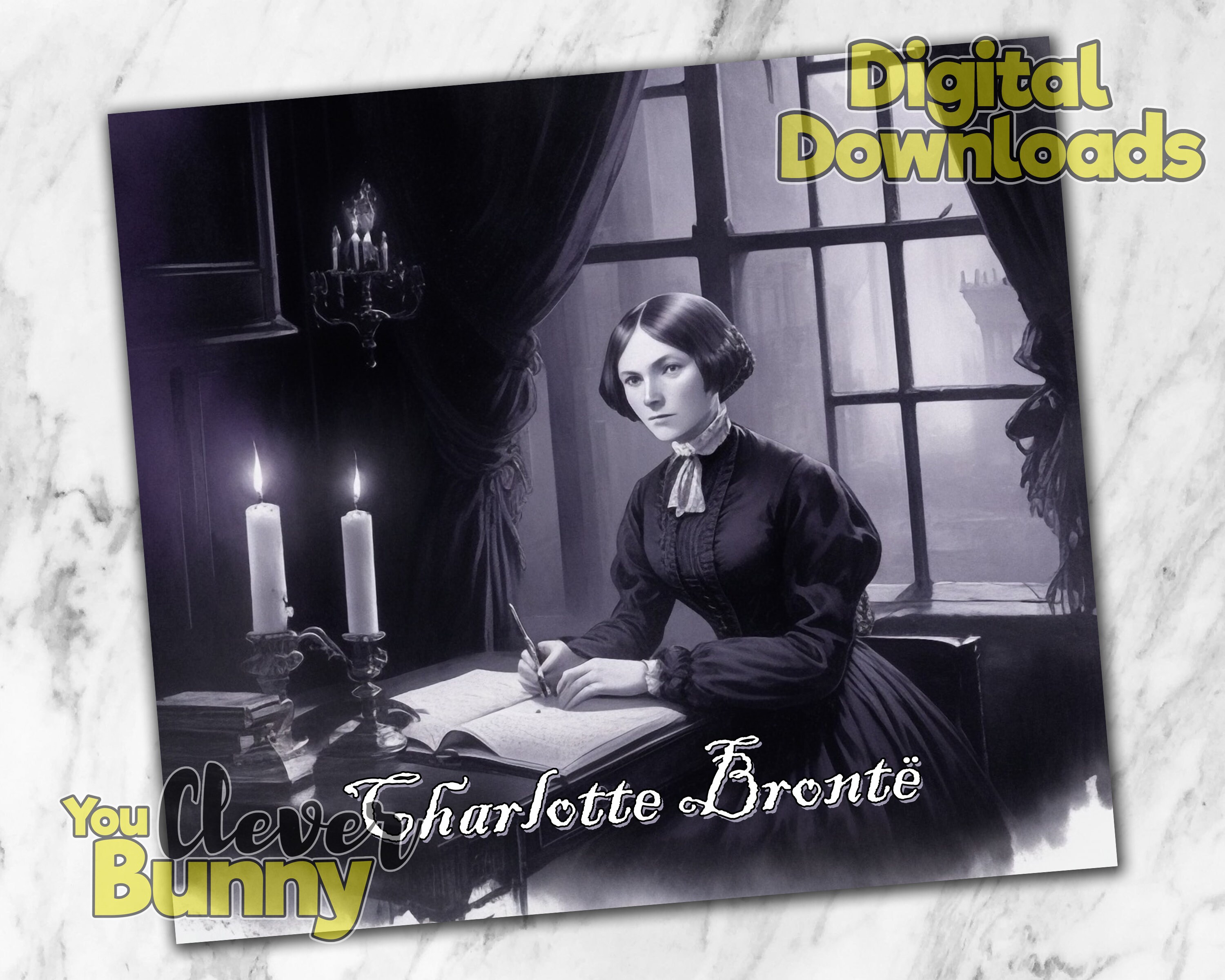 Charlotte Bronte Tumbler Wrap PNG, Classic Literature, Gothic Poetry ...