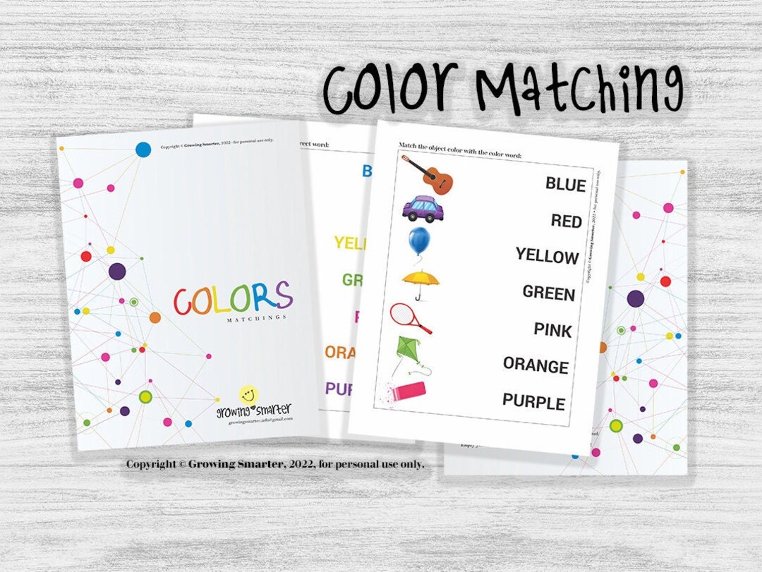 Color Matching Activity Book Educational Learning Resources - Etsy