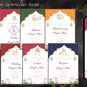 Indian Wedding Invitation, Indian Wedding Digital Invite as Indian ...