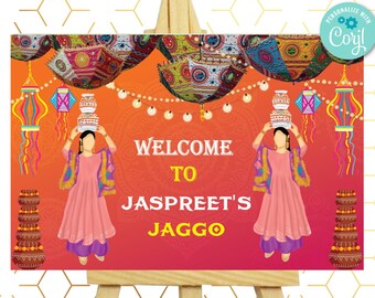 Jaggo Welcome Signs as Punjabi Wedding Decor Signage, Jaggo Signs ...