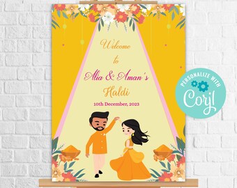Haldi Posters as Welcome to Haldi Signs & Haldi Welcome Signs, Haldi ...
