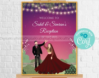 Indian Reception Sign & Indian Wedding Reception Sign, Reception Night ...