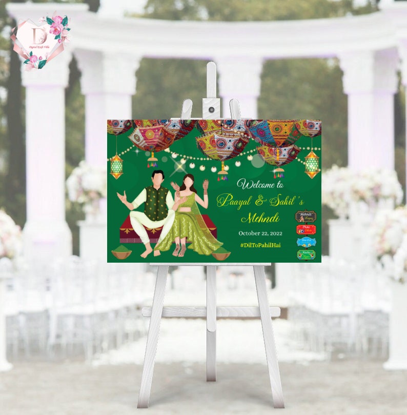 Mehndi Sign as Mehndi Poster, Mehndi Decor Sign, Mendhi Signs as Mehndi ...