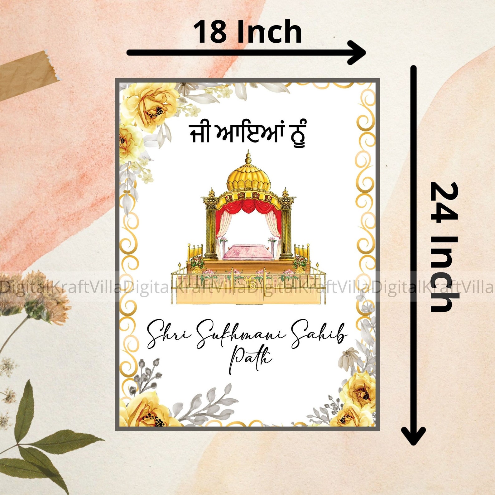 Sukhmani Path Signages, Sukhmani Sahib Path Welcome Signs, Sikh Wedding ...