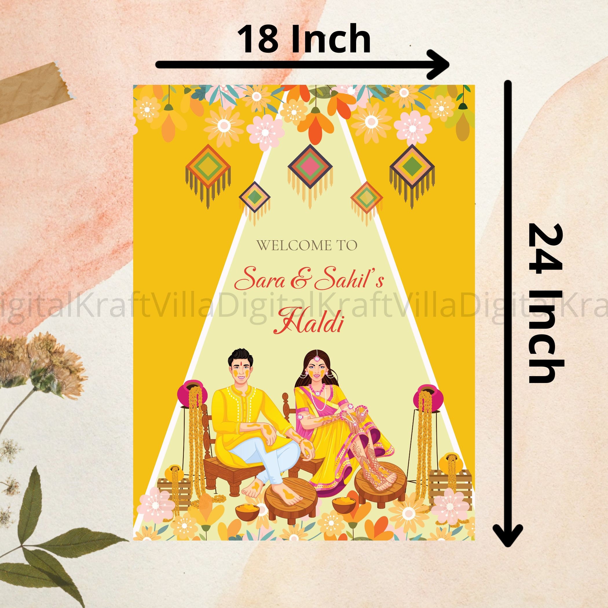 Haldi Sign, Haldi Welcome Sign, Vatna Sign, Maticoor Sign, Gaye Holud ...